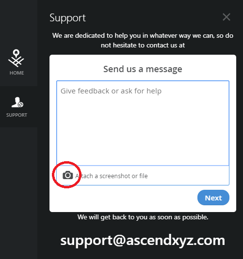Attach Screenshot to Support Request - Step Guide – AscendXYZ